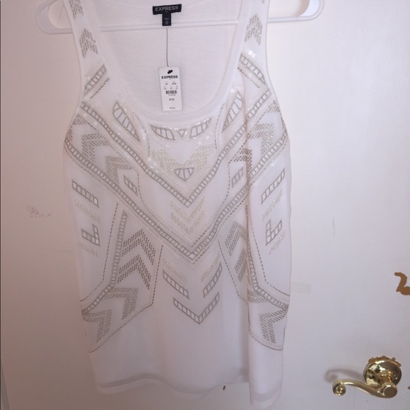 Express | Tops | Nwt White Embroidered Express Tank In Womens | Poshmark